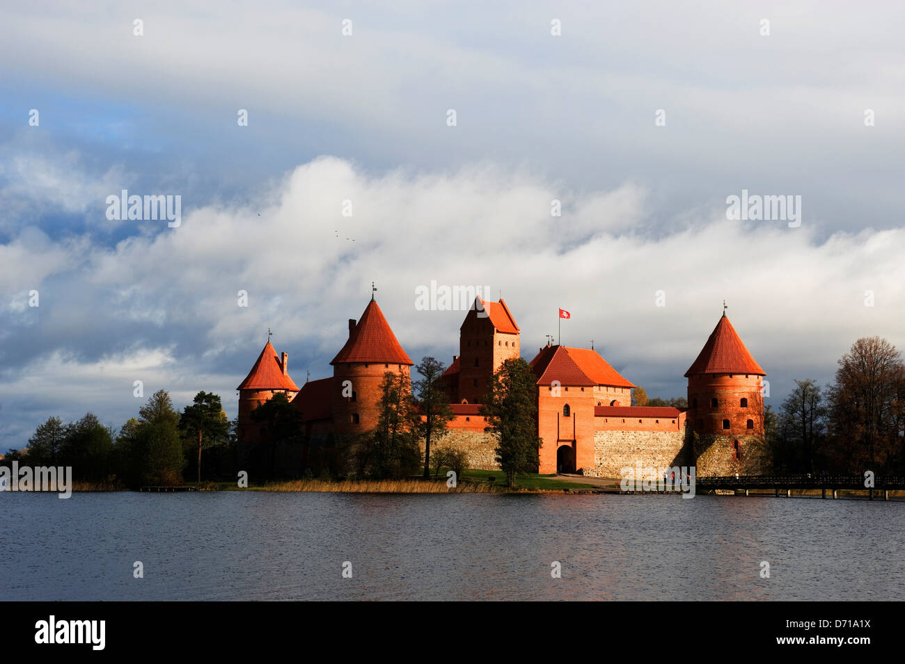 Lithuania, Lake Trakai, 14Th Century Trakai Island Castle Stock Photo ...