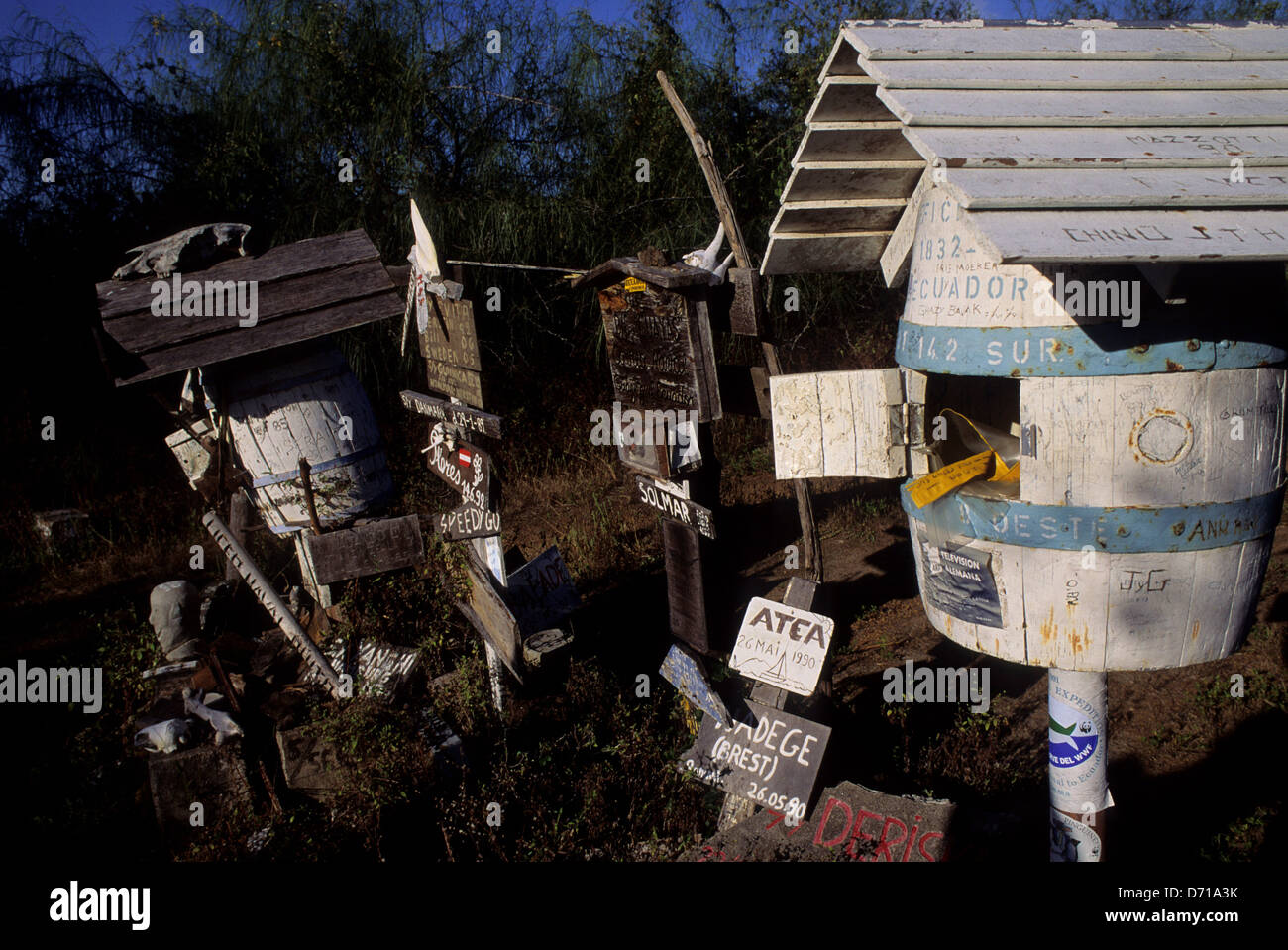 Ecuador, Galapagos Island, Floreana Island, Post Office Bay, (Post ...