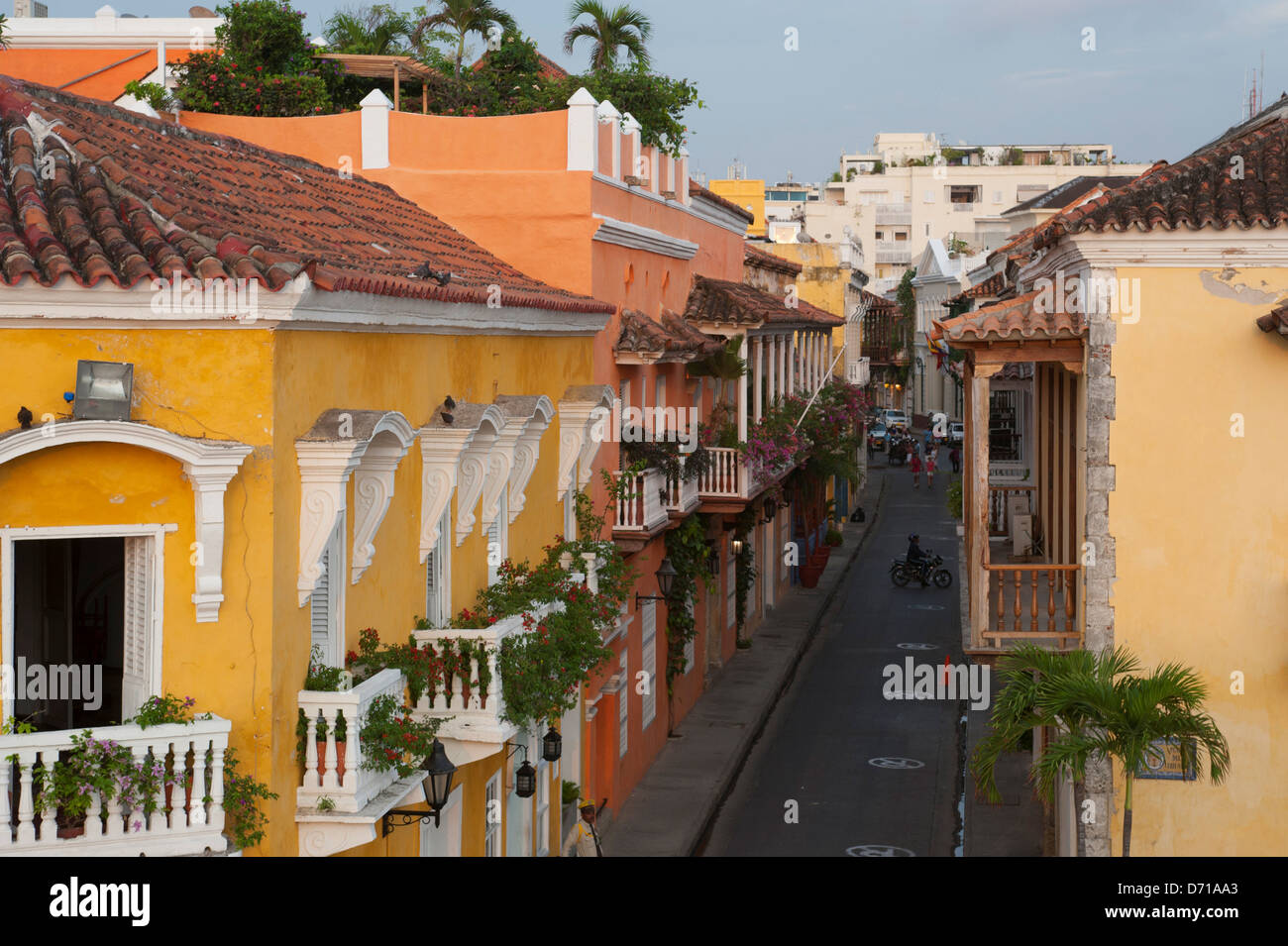 Colonial Architecture In The Walled City Of Cartagena, Colombia, A ...