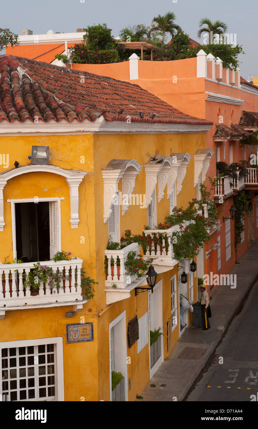 Colonial Architecture In The Walled City Of Cartagena, Colombia, A ...