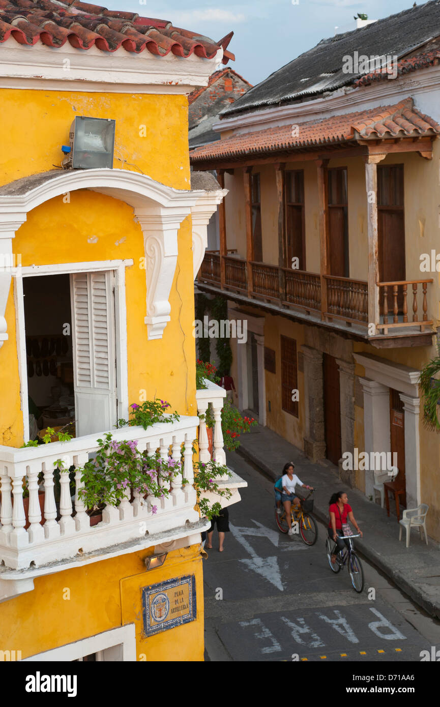 Colonial Architecture In The Walled City Of Cartagena, Colombia, A ...