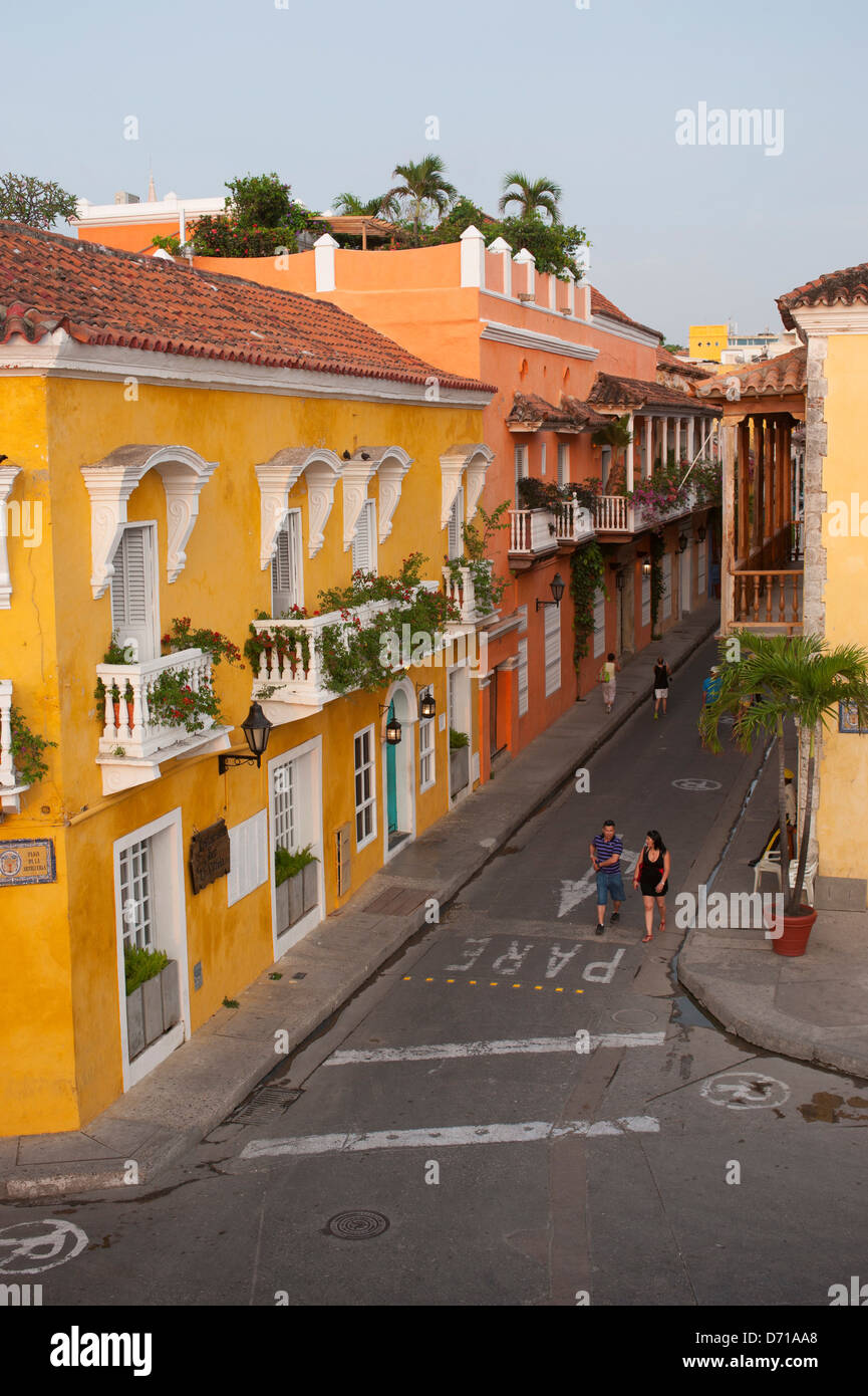 Colonial Architecture In The Walled City Of Cartagena, Colombia, A ...