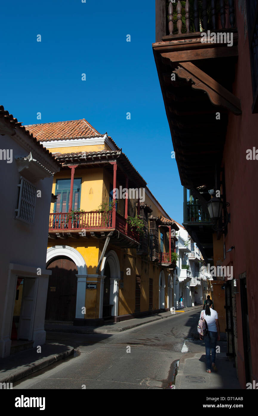 Colonial Architecture In The Walled City Of Cartagena, Colombia, A ...