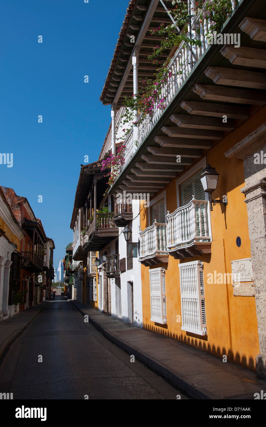 Colonial Architecture In The Walled City Of Cartagena, Colombia, A ...