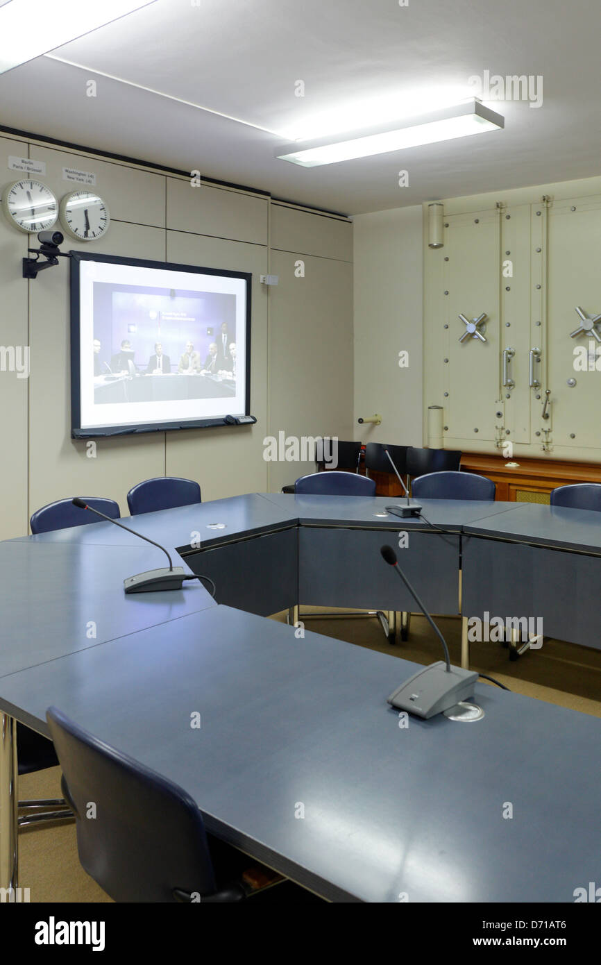 Berlin, Germany, conference room of the crisis response center in the ...