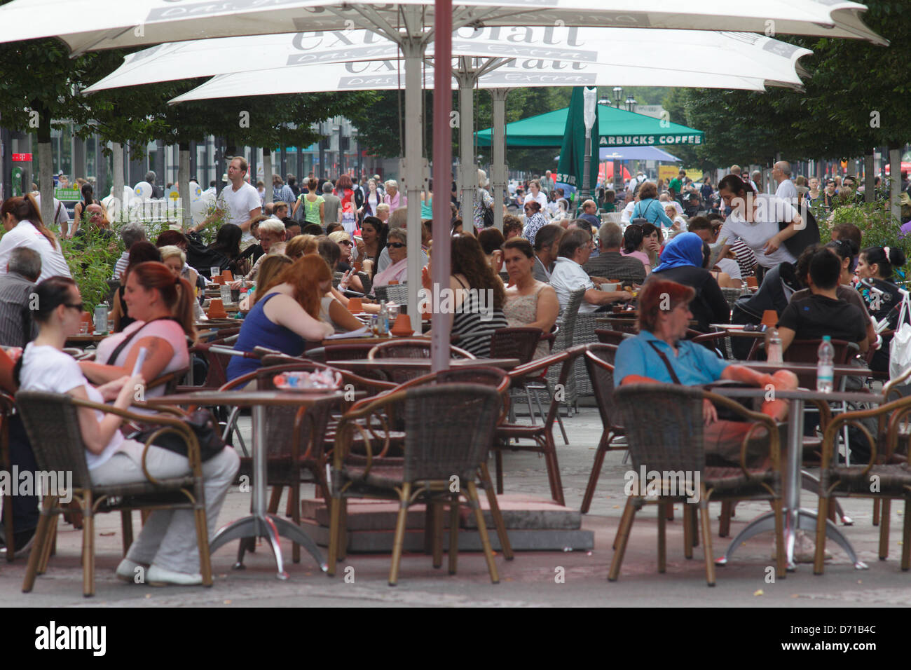 Berlin, Germany, visitors sitting in street cafes Stock Photo - Alamy