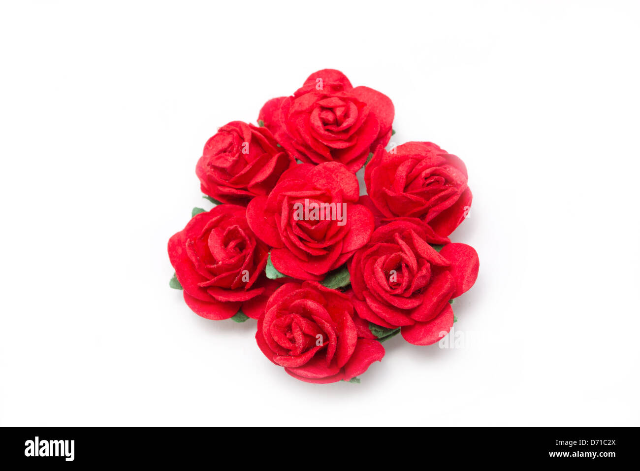 Bouquet of red paper roses isolated on white background Stock Photo - Alamy