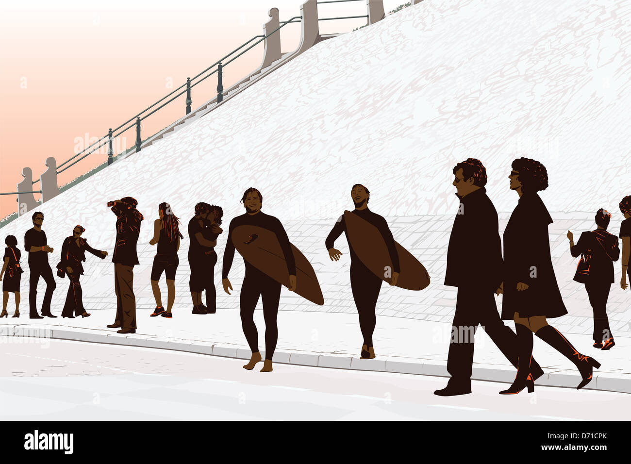 Sunset Walkers Stock Photo - Alamy