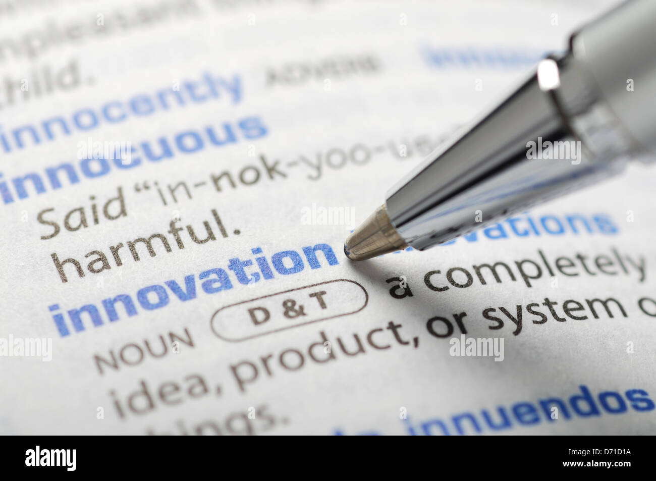 Innovation - Dictionary Series Stock Photo - Alamy