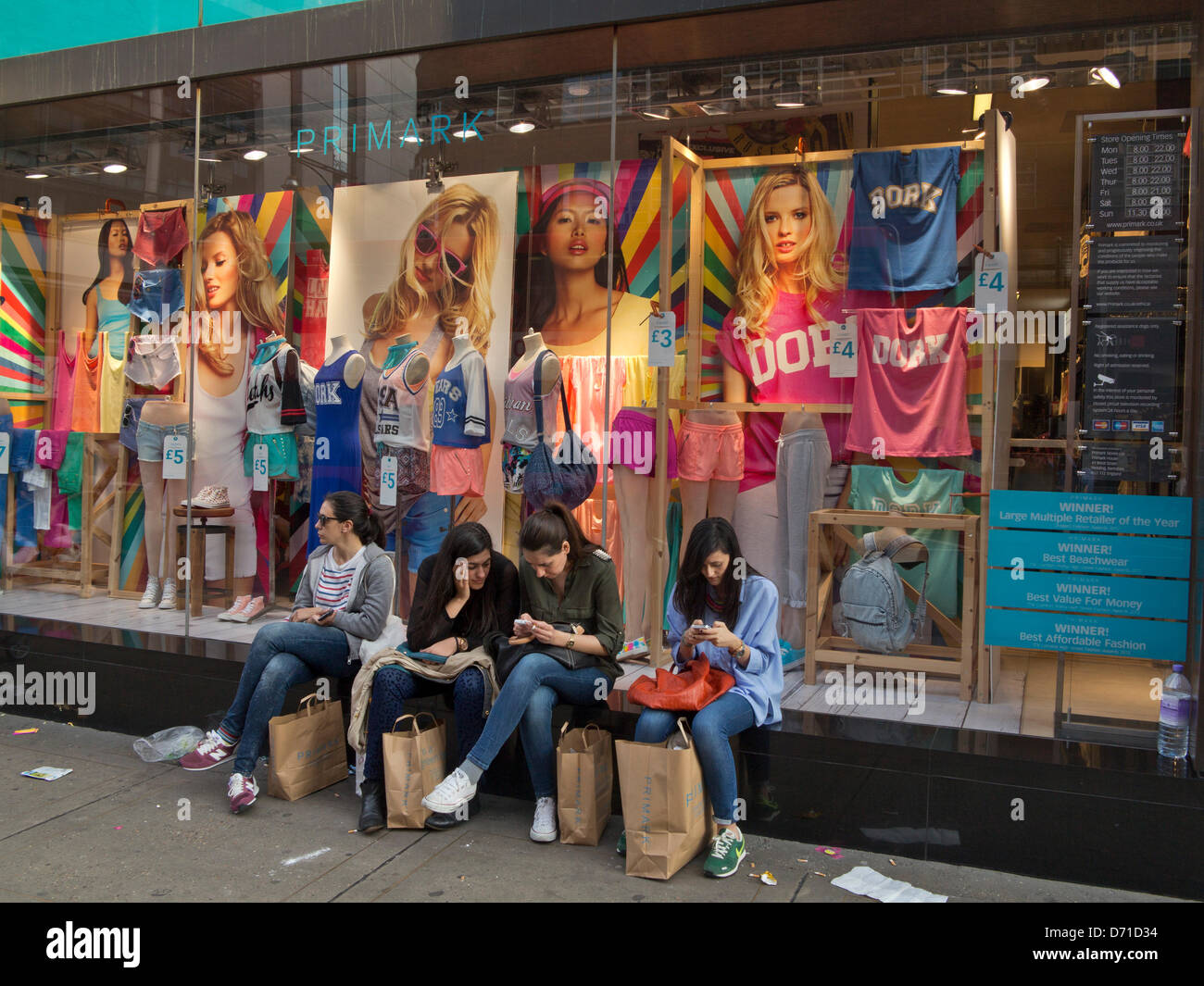 People shopping at Primark budget clothes store in Oxford St., London ...