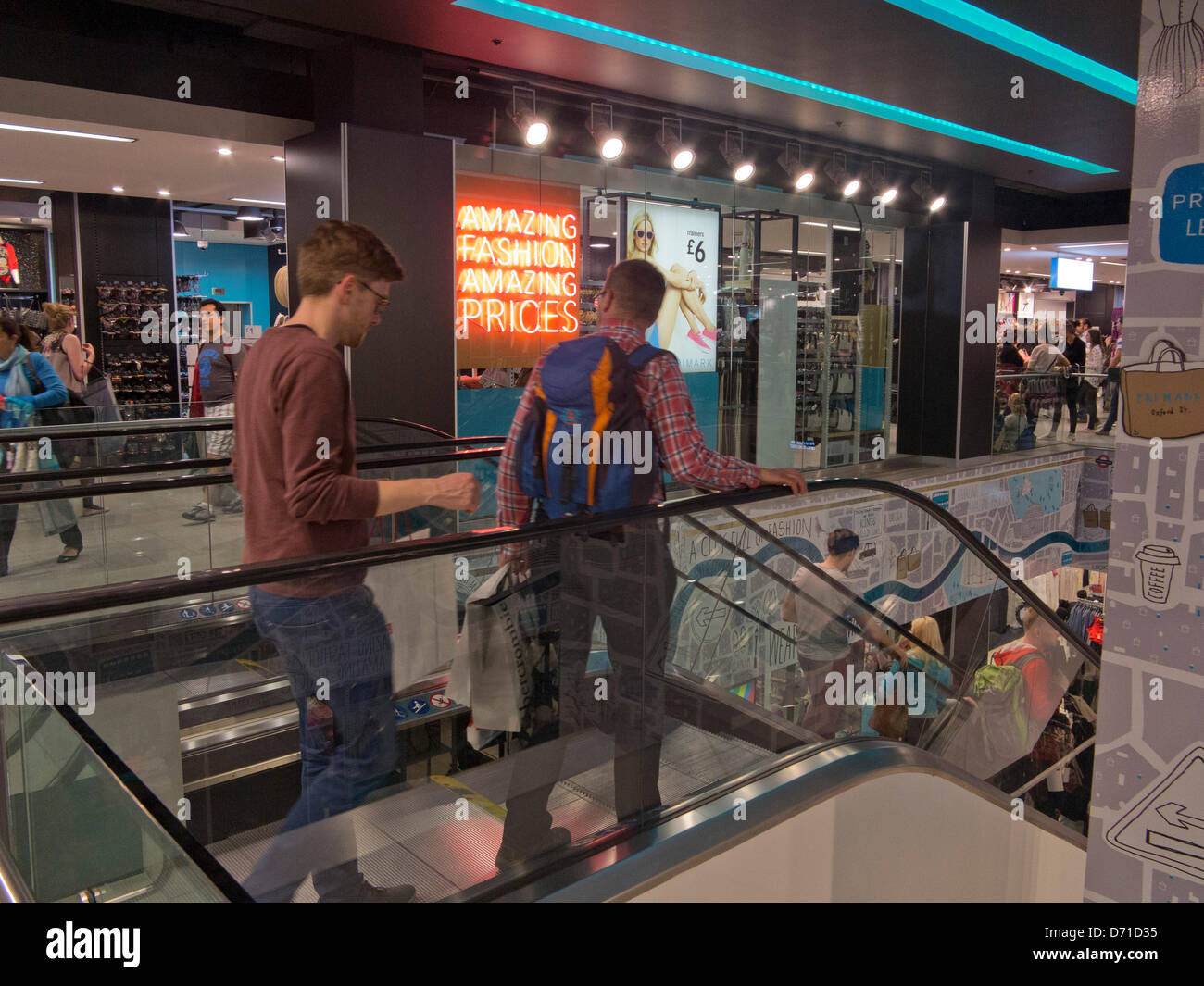 People shopping at Primark budget clothes store in Oxford St., London ...