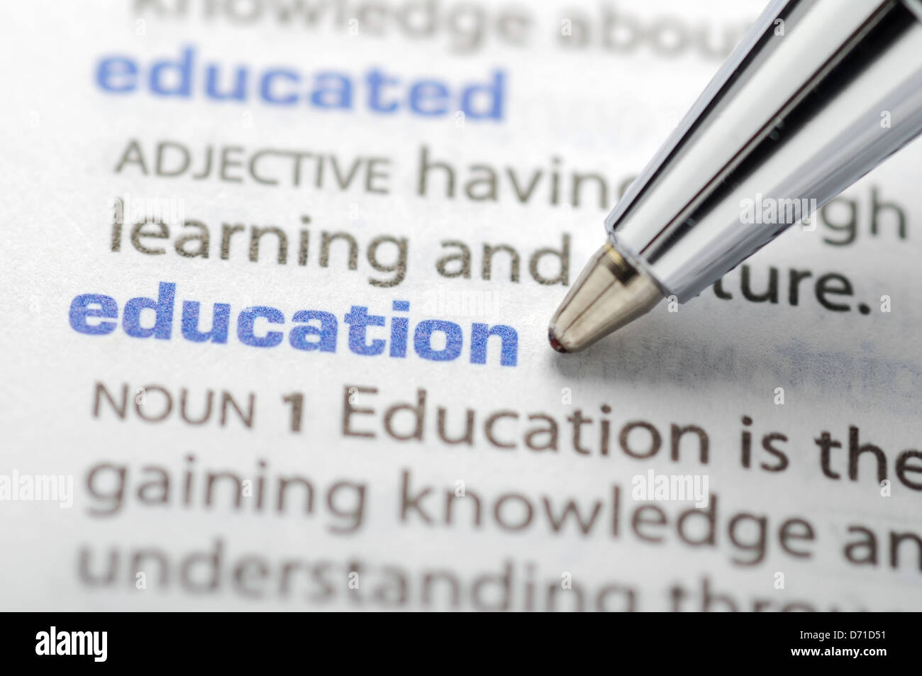 Education - Dictionary Series Stock Photo - Alamy