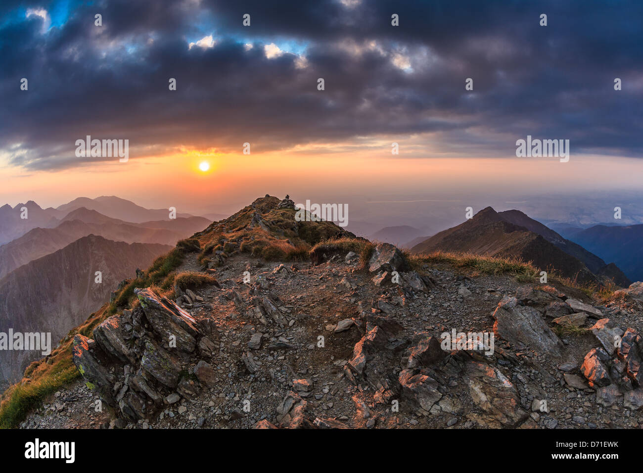 The Negoiu Peak. Fagaras Mountains, Romania Stock Photo - Alamy
