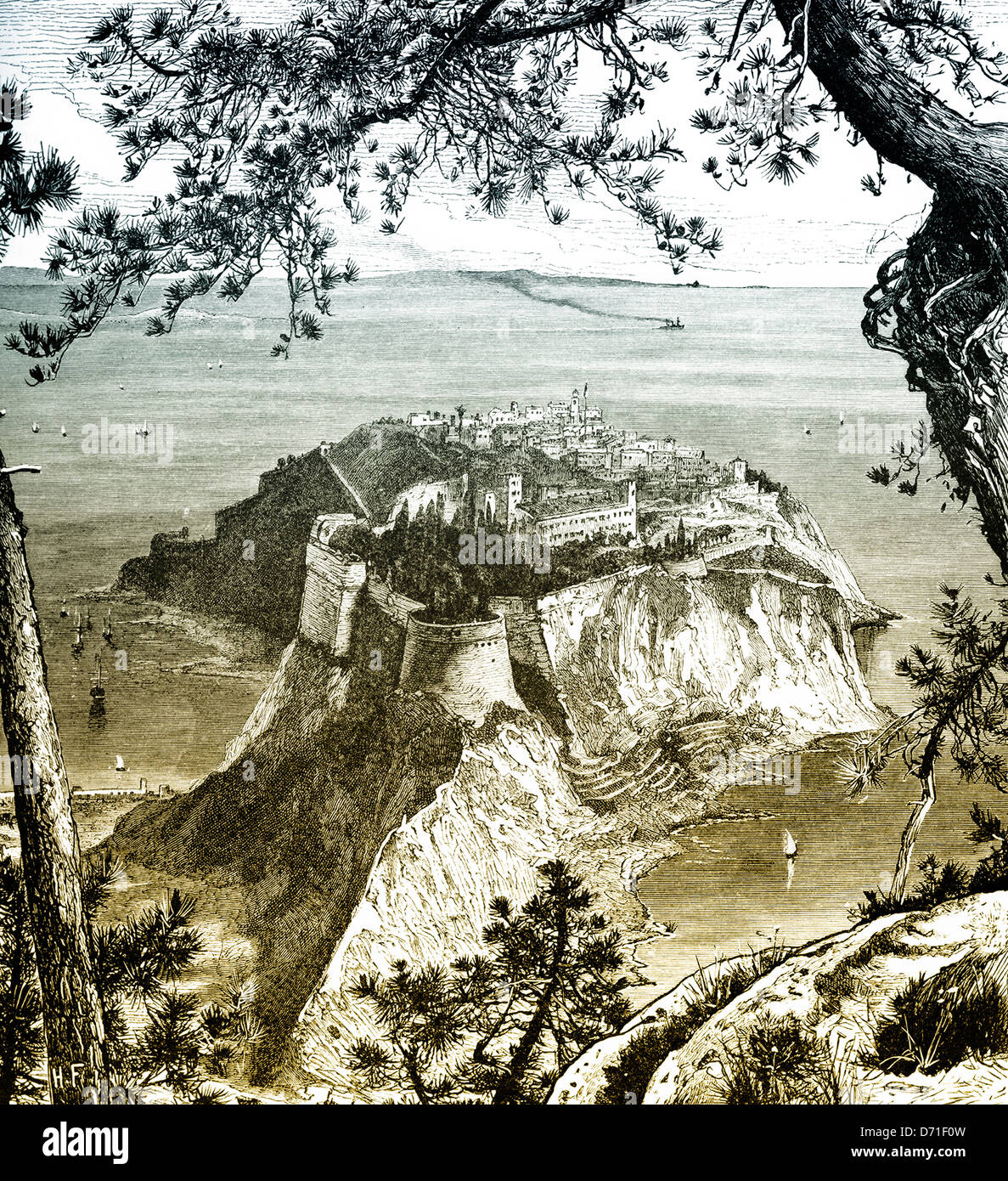 Historic drawing, Principality of Monaco, 19th Century, Monaco, Monaco ...