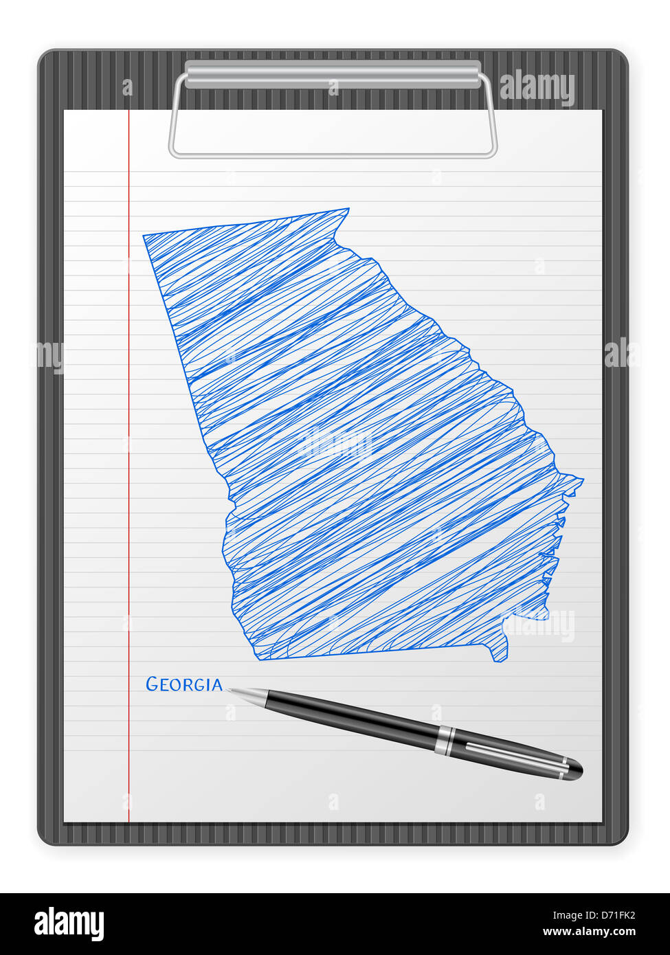 Clipboard with drawing Georgia map. Vector illustration Stock Photo - Alamy