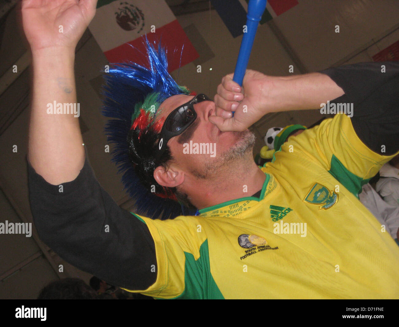 South African fans join together in full regal to support Bafana Stock ...