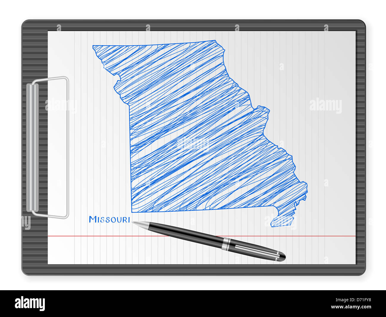 Clipboard with drawing Missouri map. Vector illustration Stock Photo ...