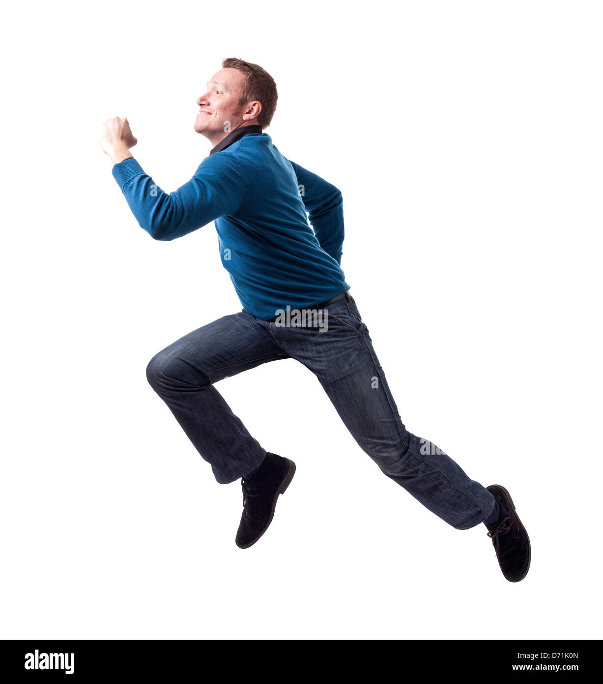 running man isolated on white background Stock Photo - Alamy