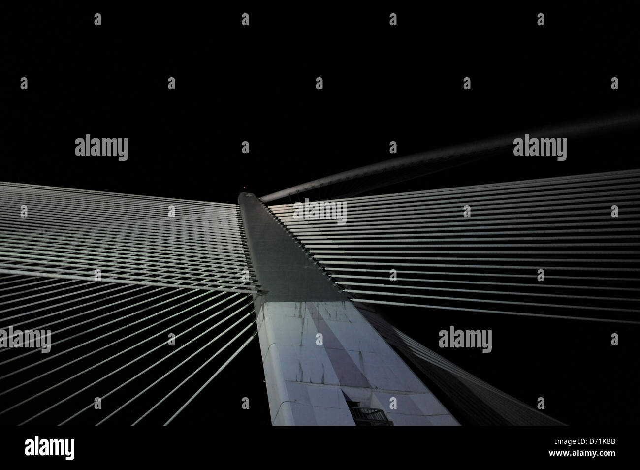 futuristic cable stayed bridge that has a sail ship appearance Stock ...