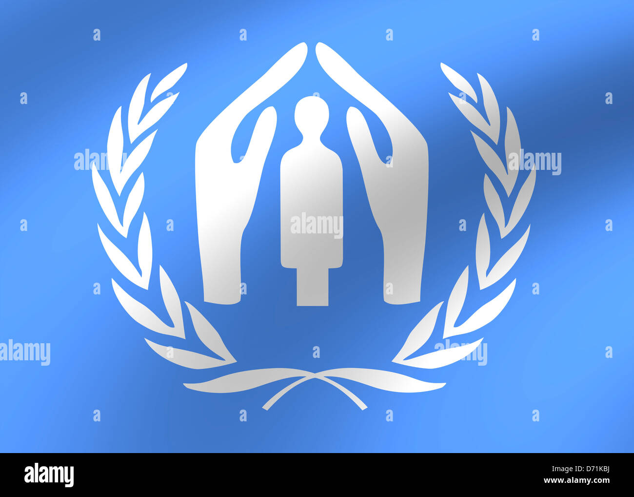 UNHCR / UN Refugee Agency logo symbol icon flag Stock Photo - Alamy