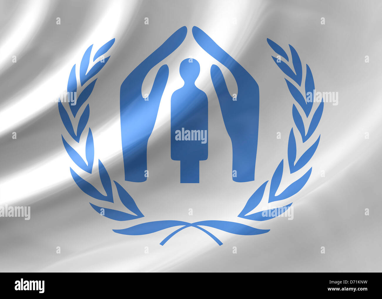 UNHCR / UN Refugee Agency logo symbol icon flag Stock Photo - Alamy