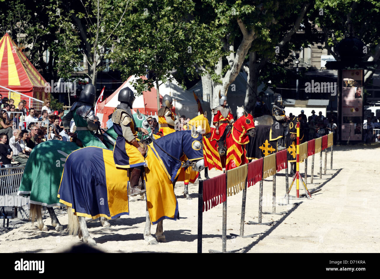Medieval chivalry tournament, Caritas of Beziers, Languedoc Roussillon ...