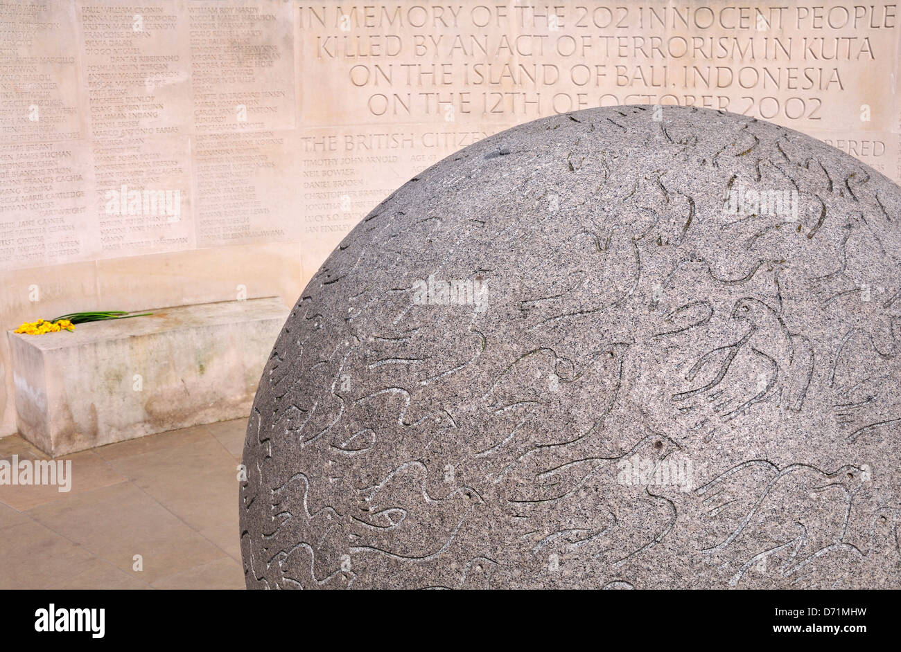 London, England, UK. Bali Memorial (Gary Breeze / Martin Cook; 2002 ...