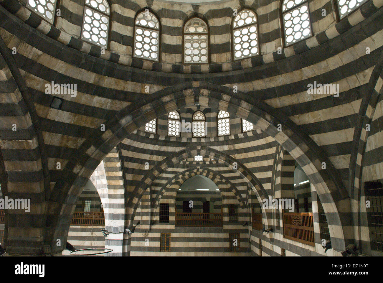 Khan As'ad Pasha, an old Ottoman Khan in Damascus, Syria. Traditional ...