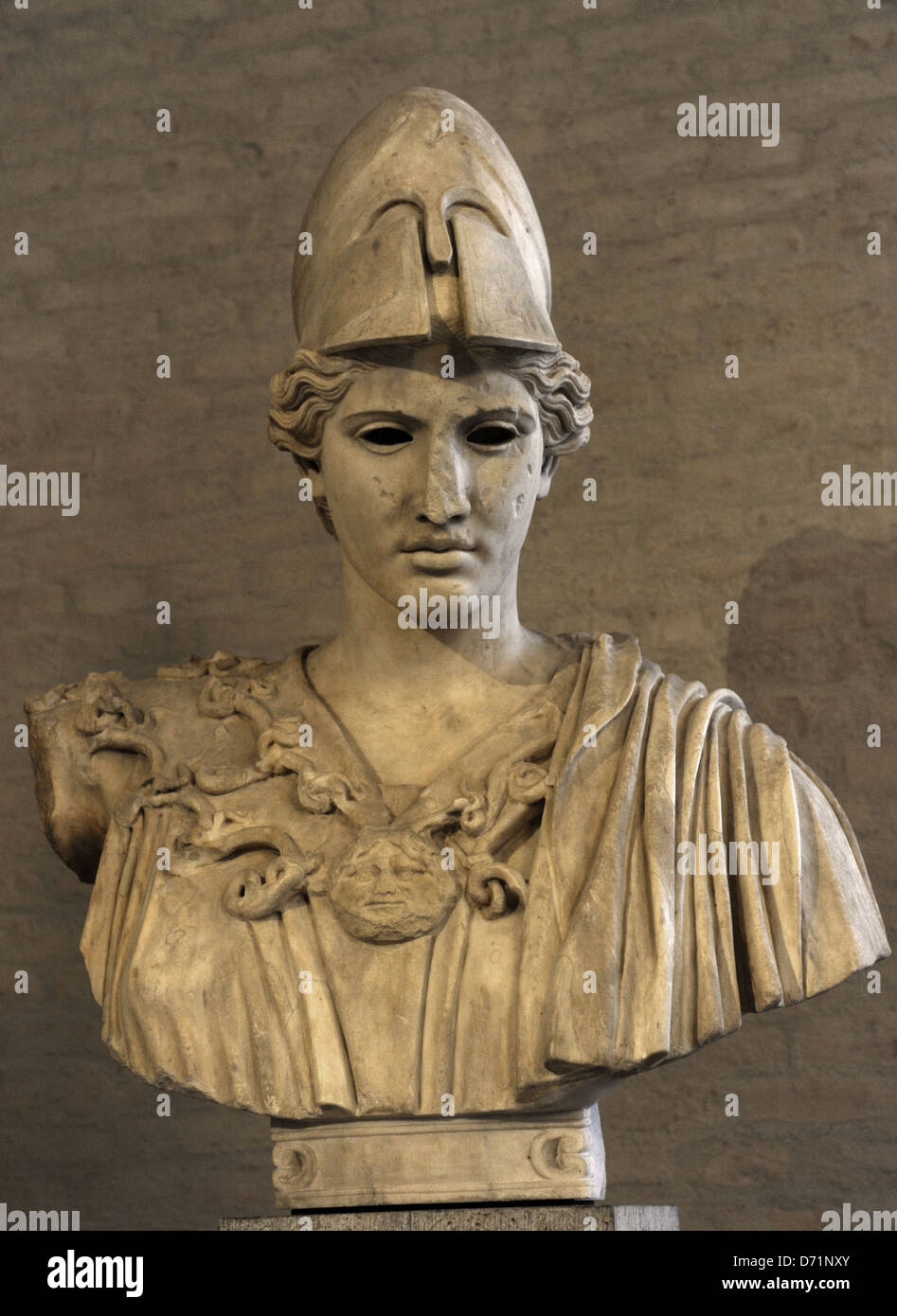 Bust of Athena. Roman sculpture after original of about 420 BC ...