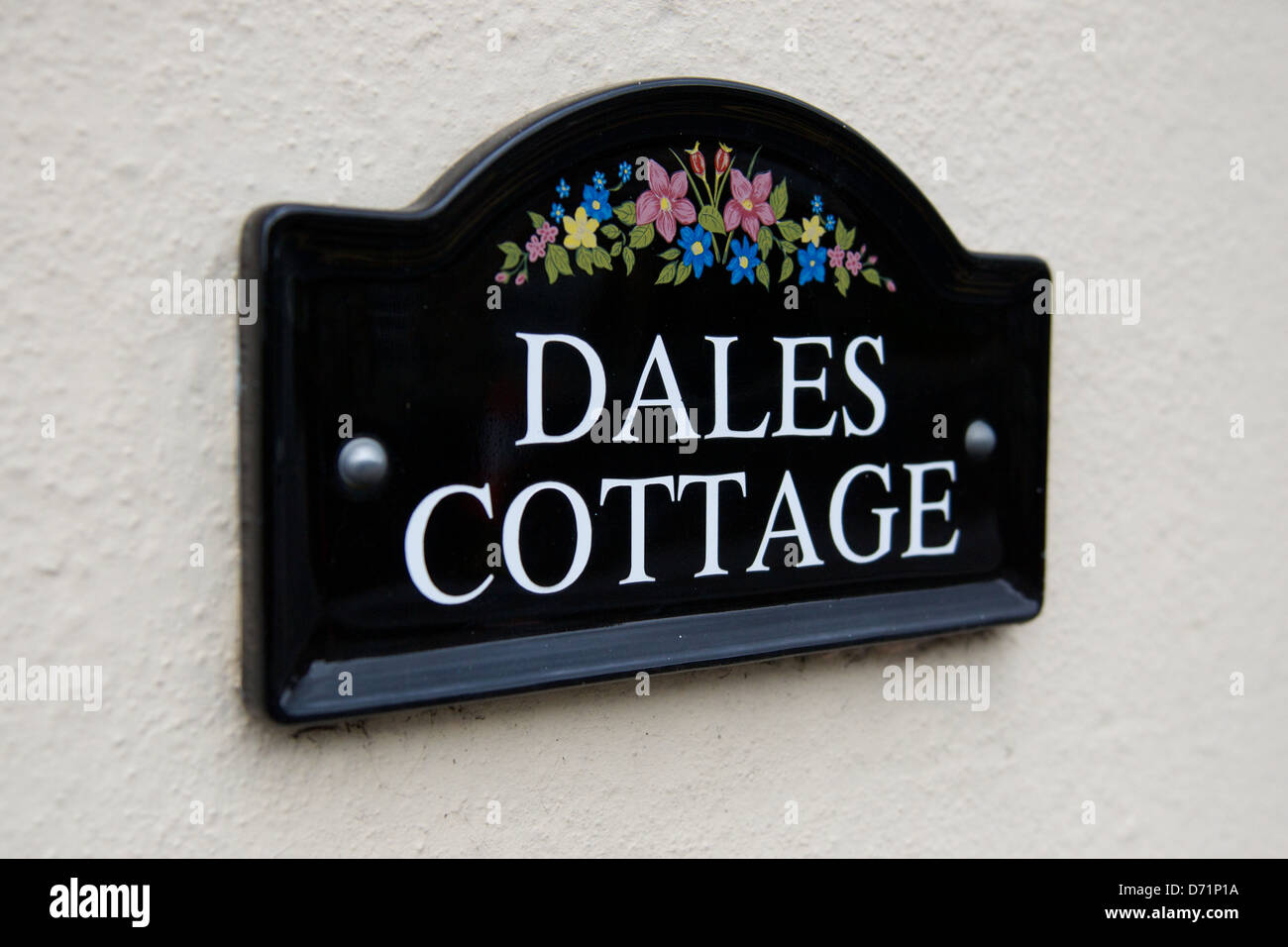 Dales Cottage name plate Stock Photo - Alamy