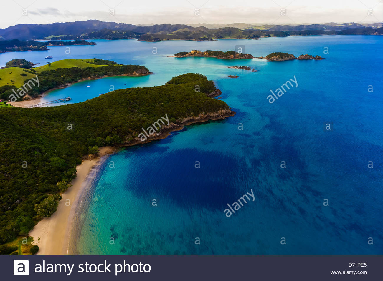 Bay Of Islands New Zealand Aerial Stock Photos & Bay Of Islands New ...