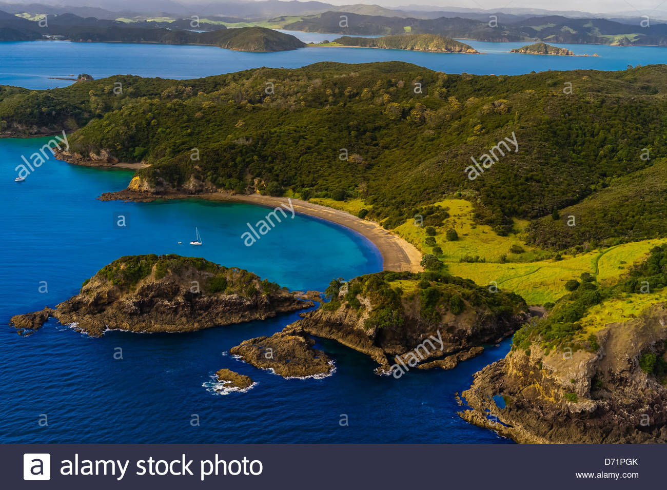 Bay Of Islands New Zealand Aerial Stock Photos & Bay Of Islands New ...