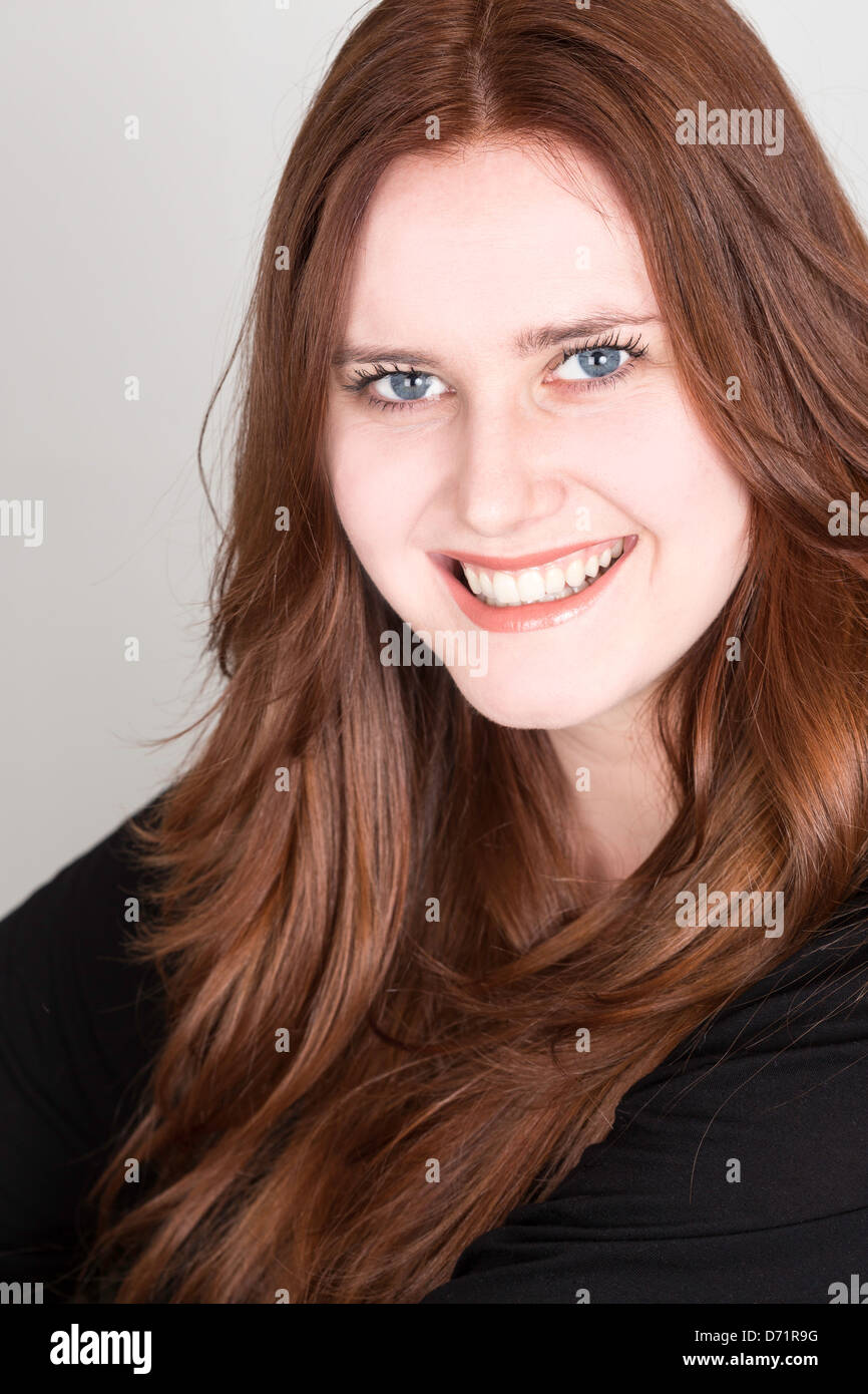 Young woman smiles long eyelashes hi-res stock photography and images ...