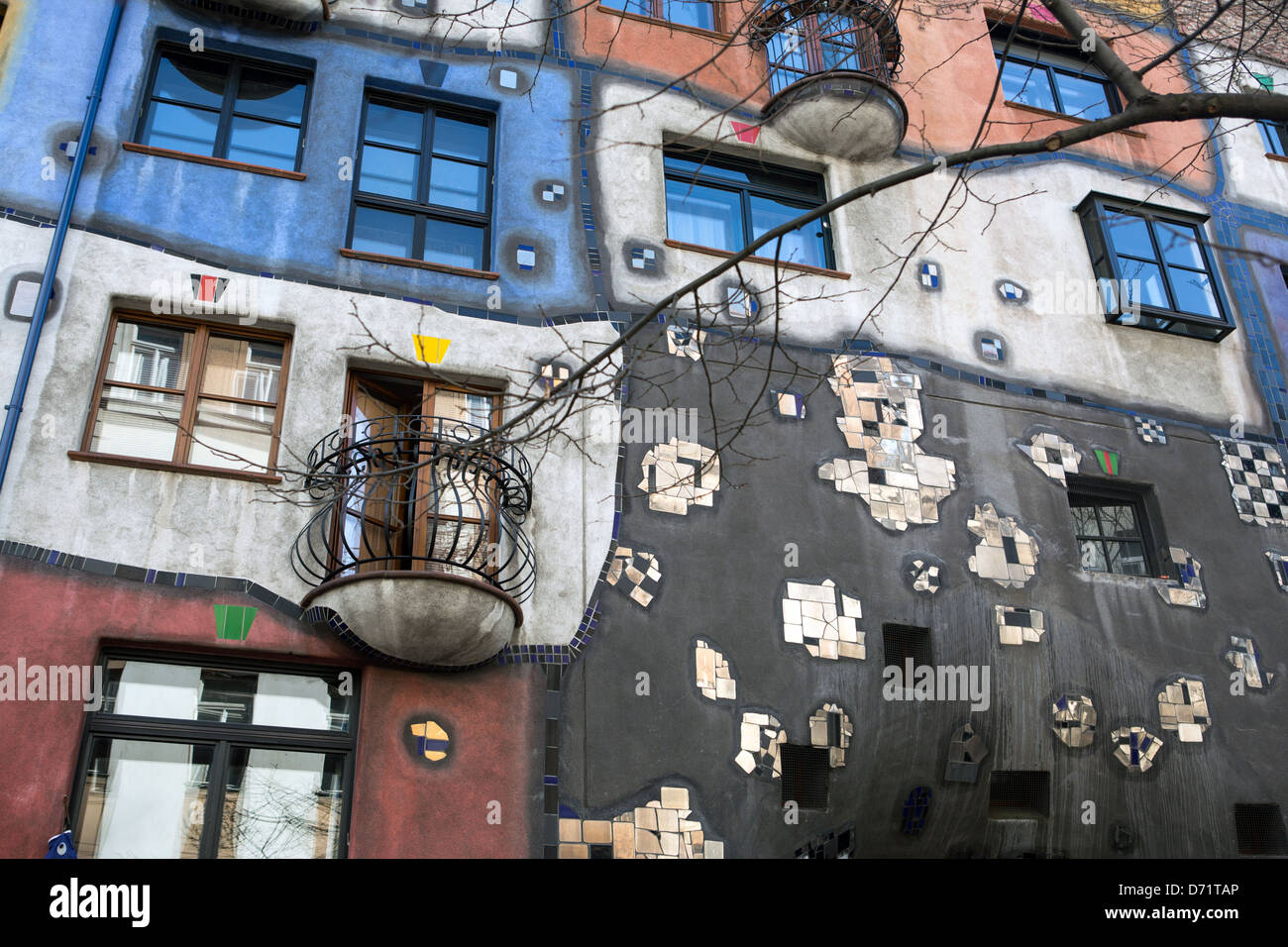 The Hundertwasser house outdoor in Vienna Stock Photo - Alamy