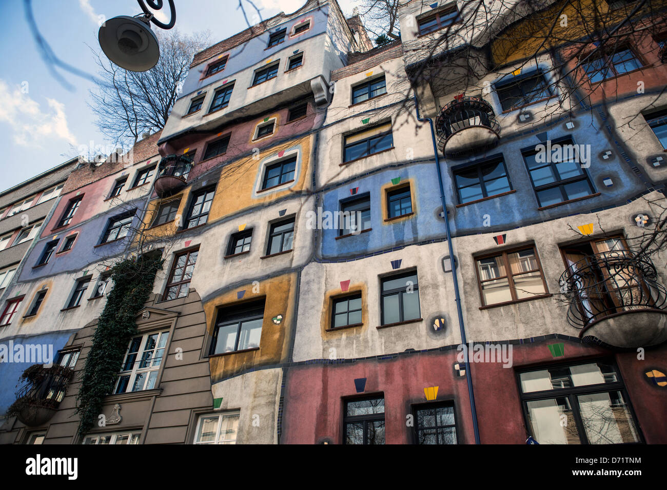 The Hundertwasser house outdoor in Vienna Stock Photo - Alamy
