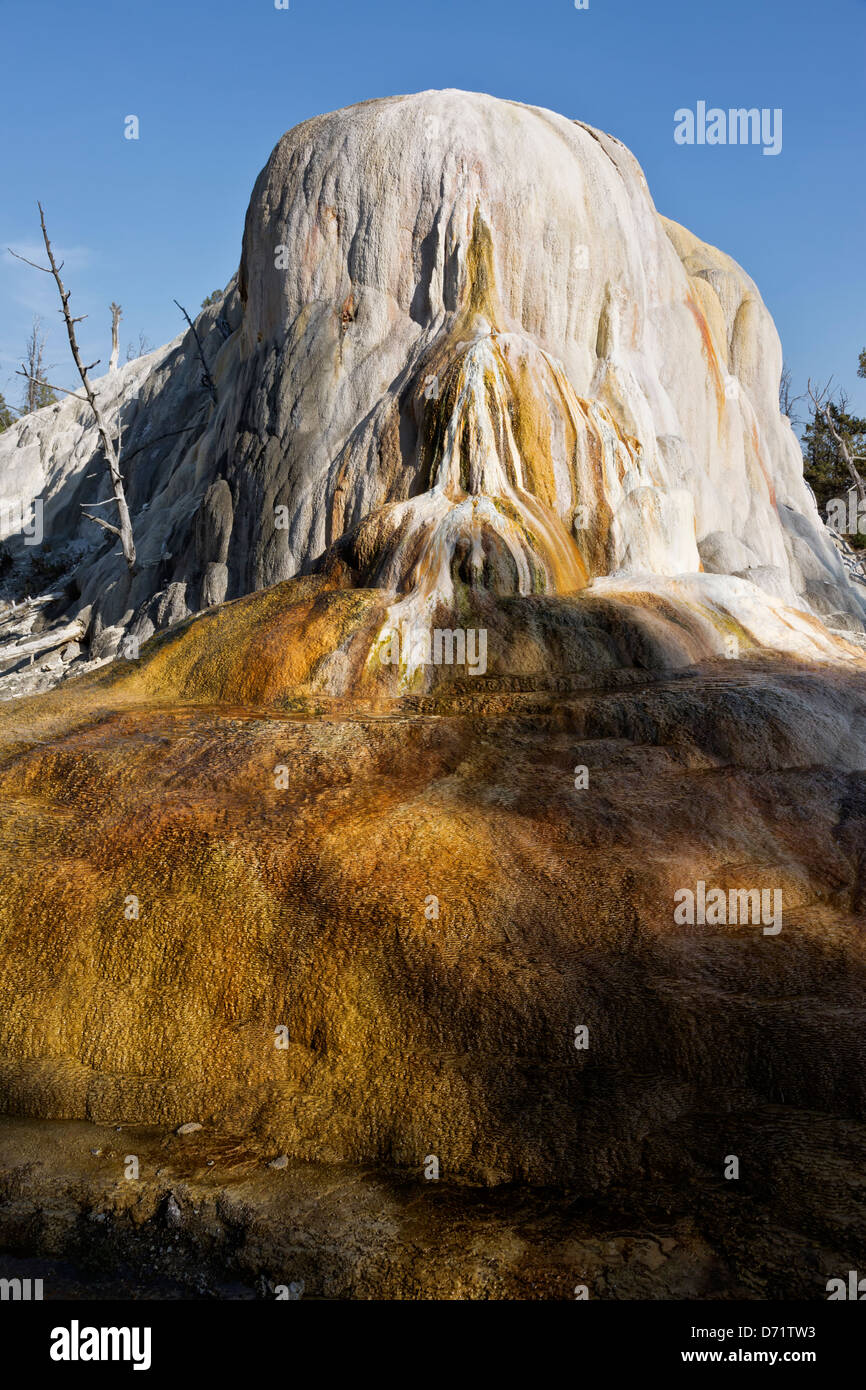 Orange spring mound - Upper terraces at Mammoth Stock Photo - Alamy