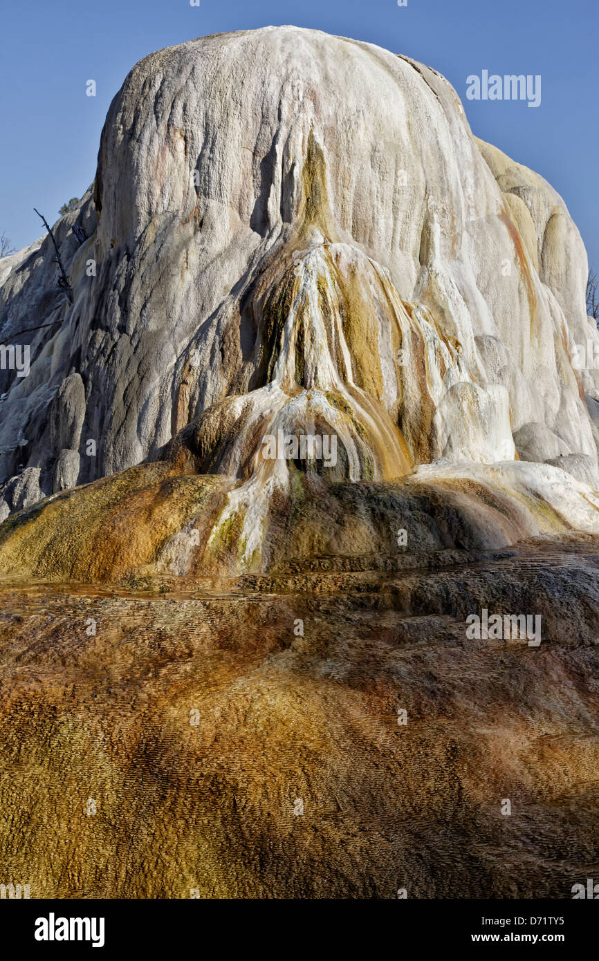 Orange spring mound - Upper terraces at Mammoth Stock Photo - Alamy