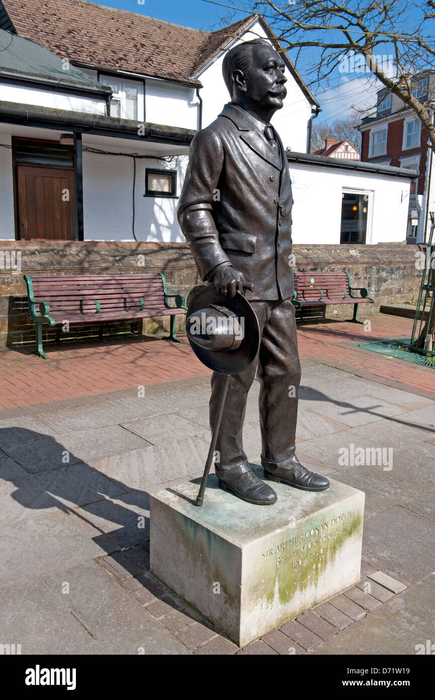 Statue of Sir Arthur Conan Doyle in Crowborough, East Sussex, UK Stock ...