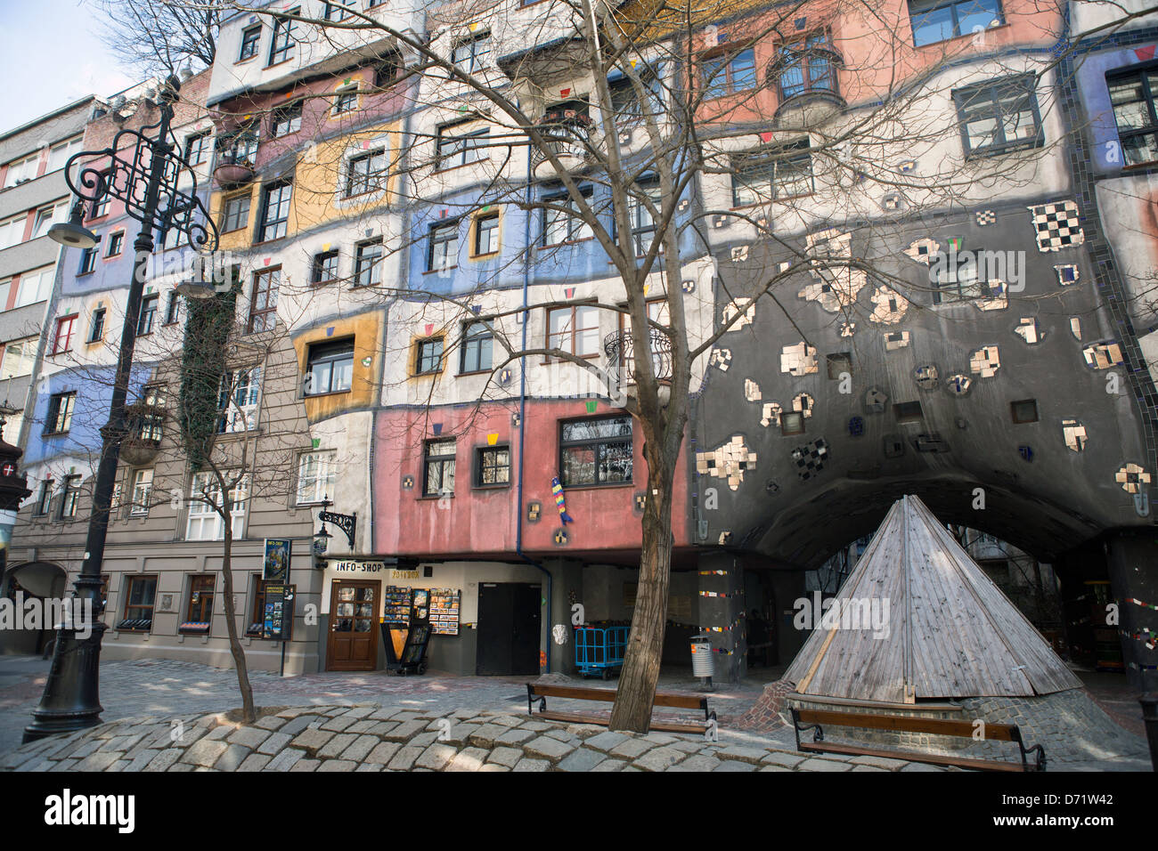 The Hundertwasser house outdoor in Vienna Stock Photo - Alamy