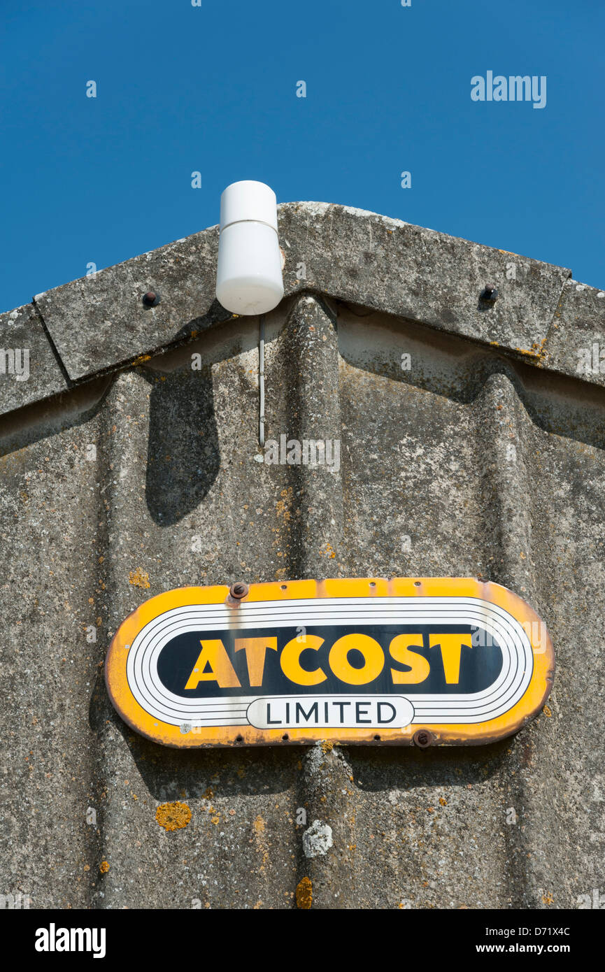The apex of an asbestos barn made by Atcost on a farm in the UK Stock ...
