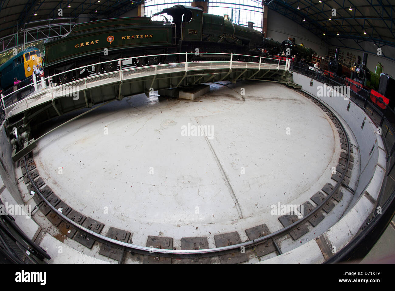 Steam Train on a turntable Stock Photo - Alamy