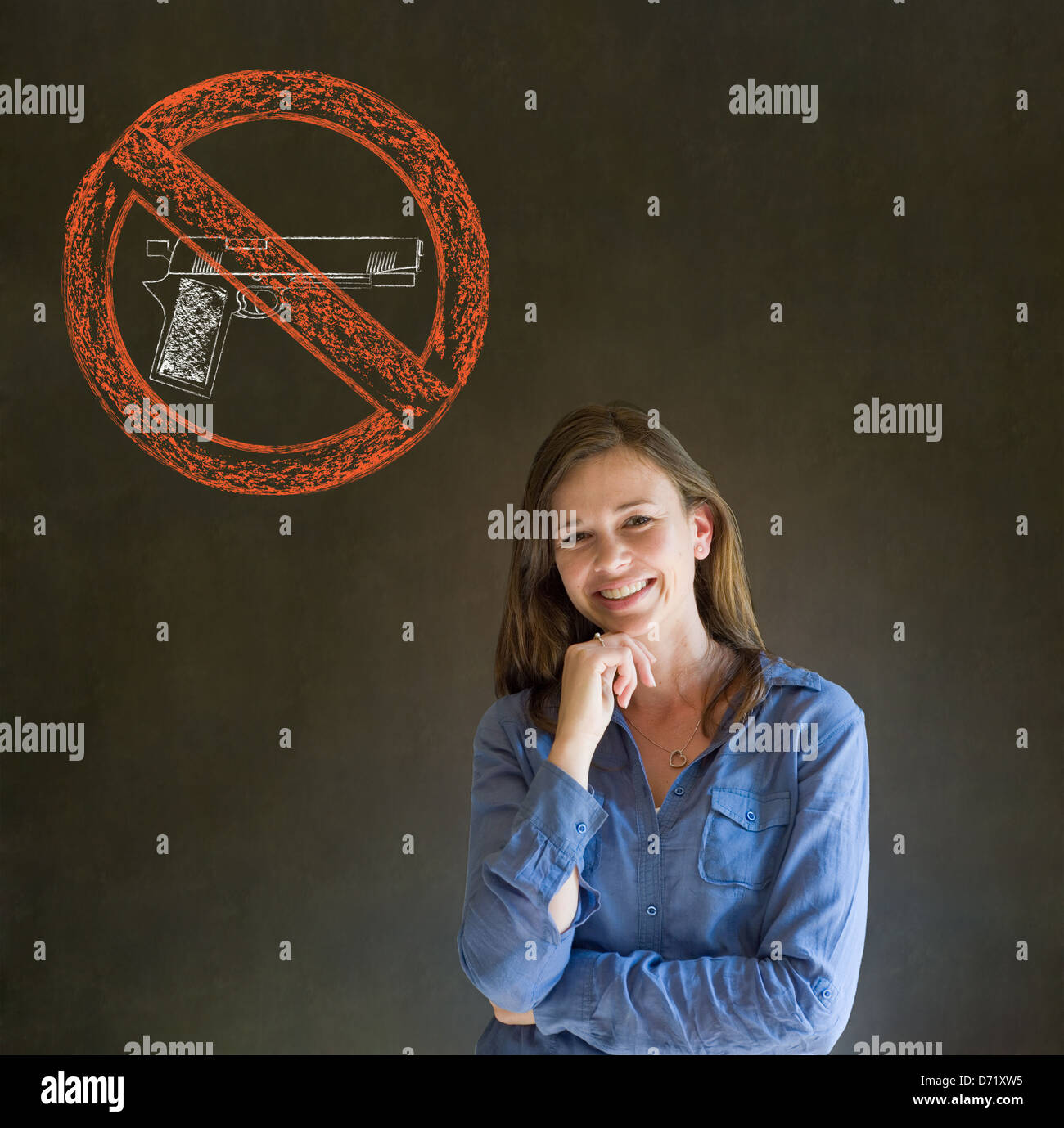Business woman, student, teacher or politician no guns pacifist thought ...