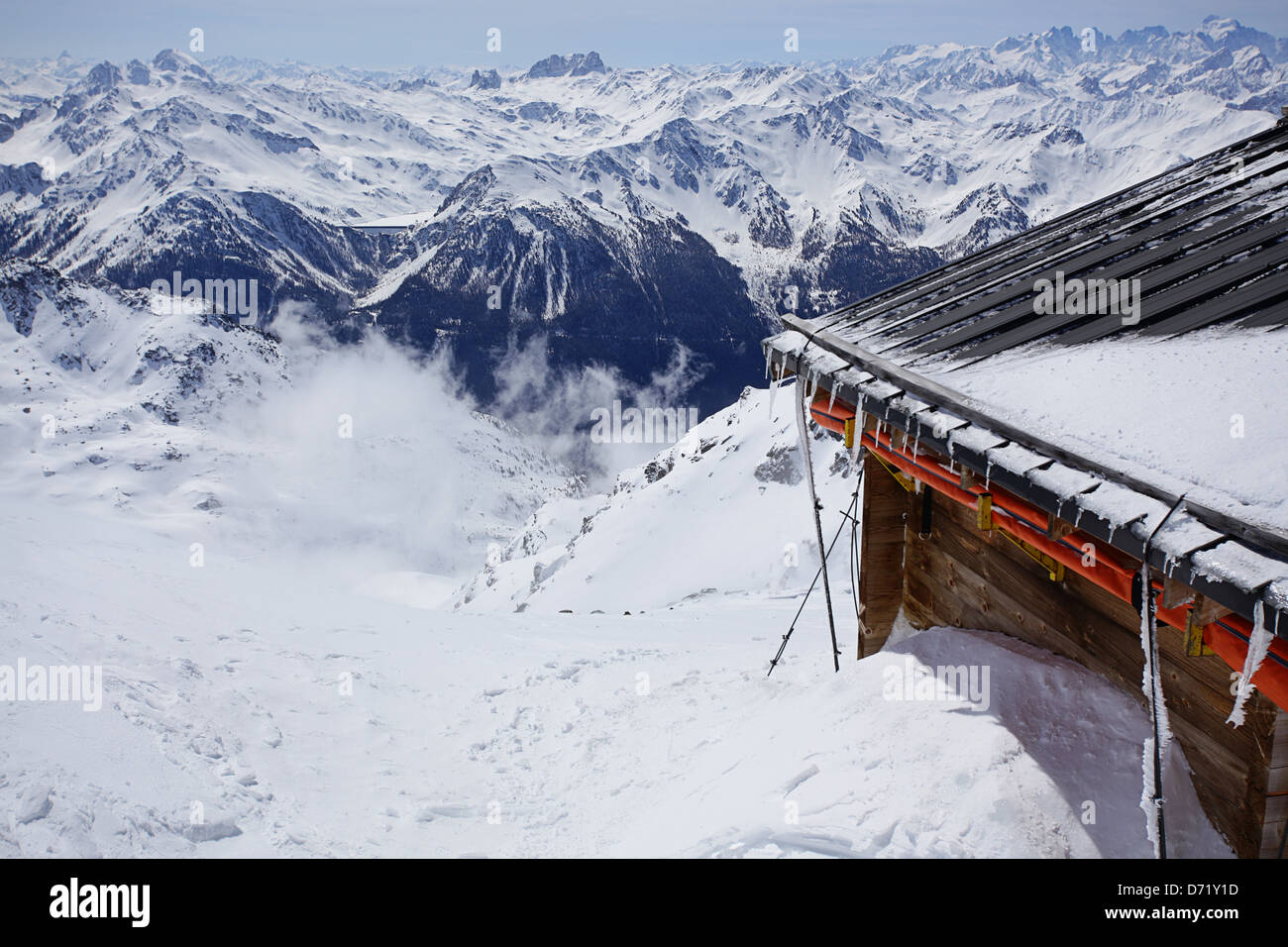 Travel photo from a skiing holiday in the French Alps Stock Photo - Alamy