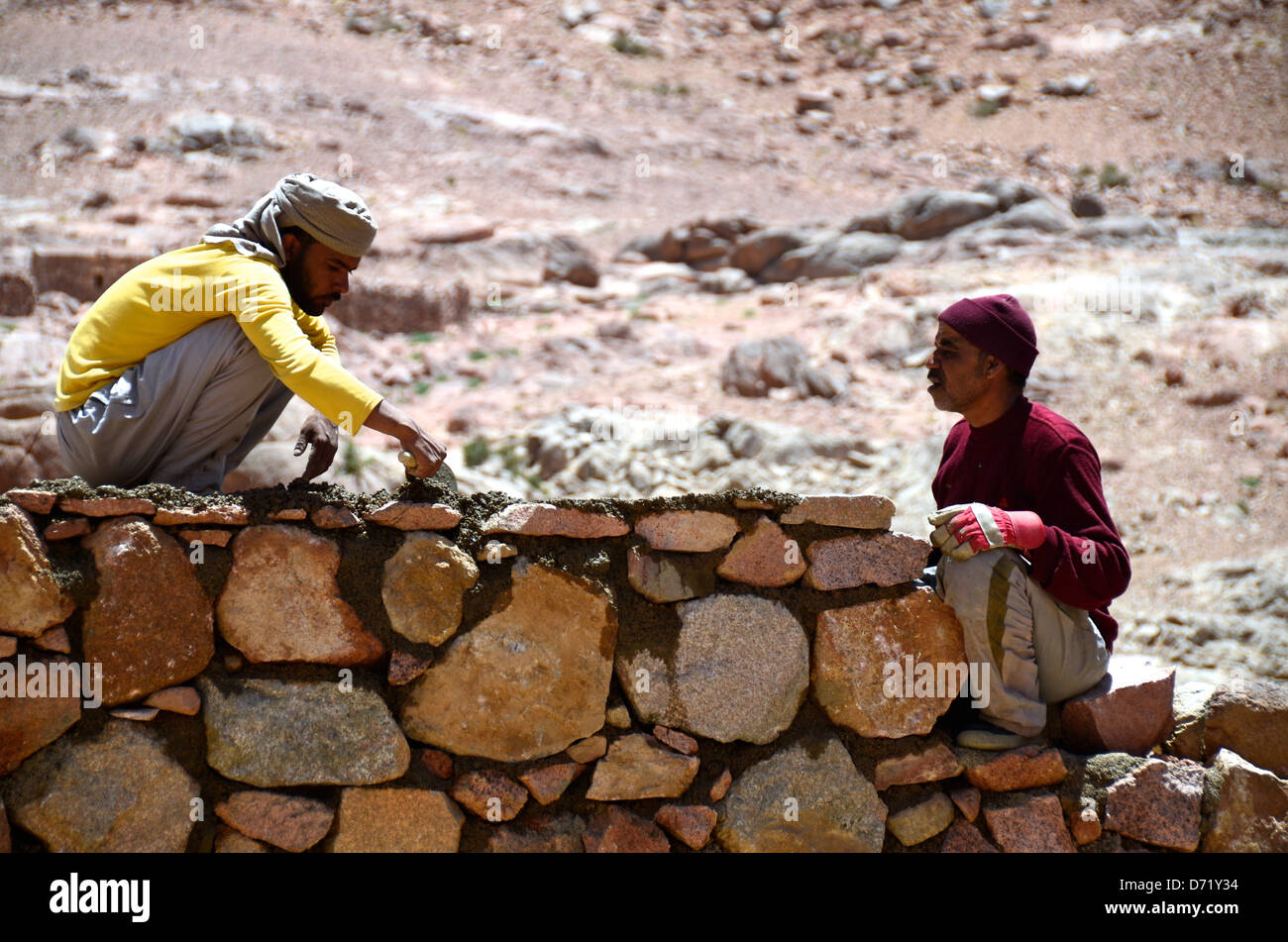 Building a dam in Sinai, Egypt with the Makhad Trust Stock Photo - Alamy