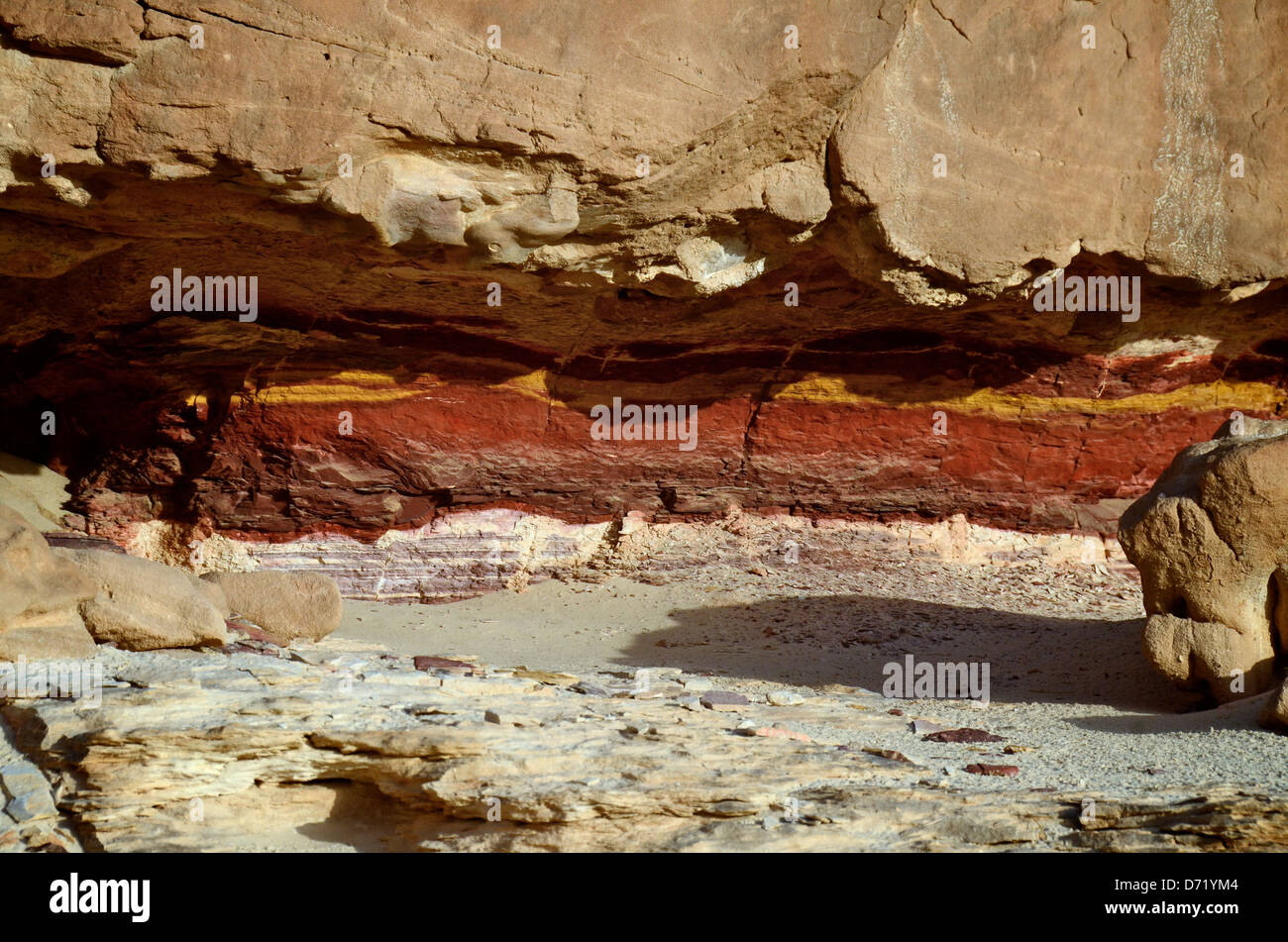 Different coloured strata in the desert landscape, Egypt Stock Photo ...