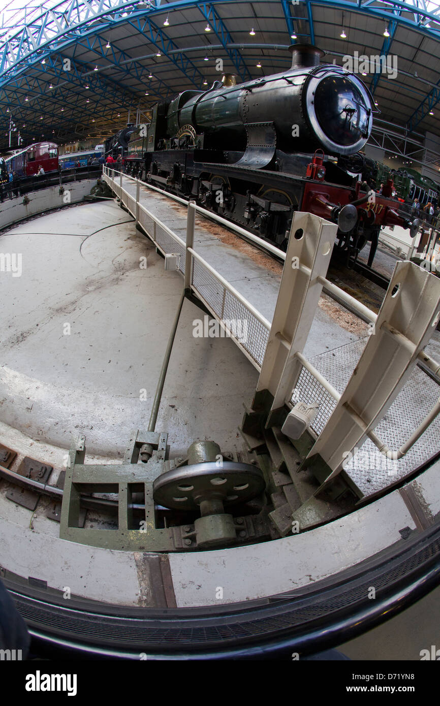Steam Train on a turntable Stock Photo - Alamy
