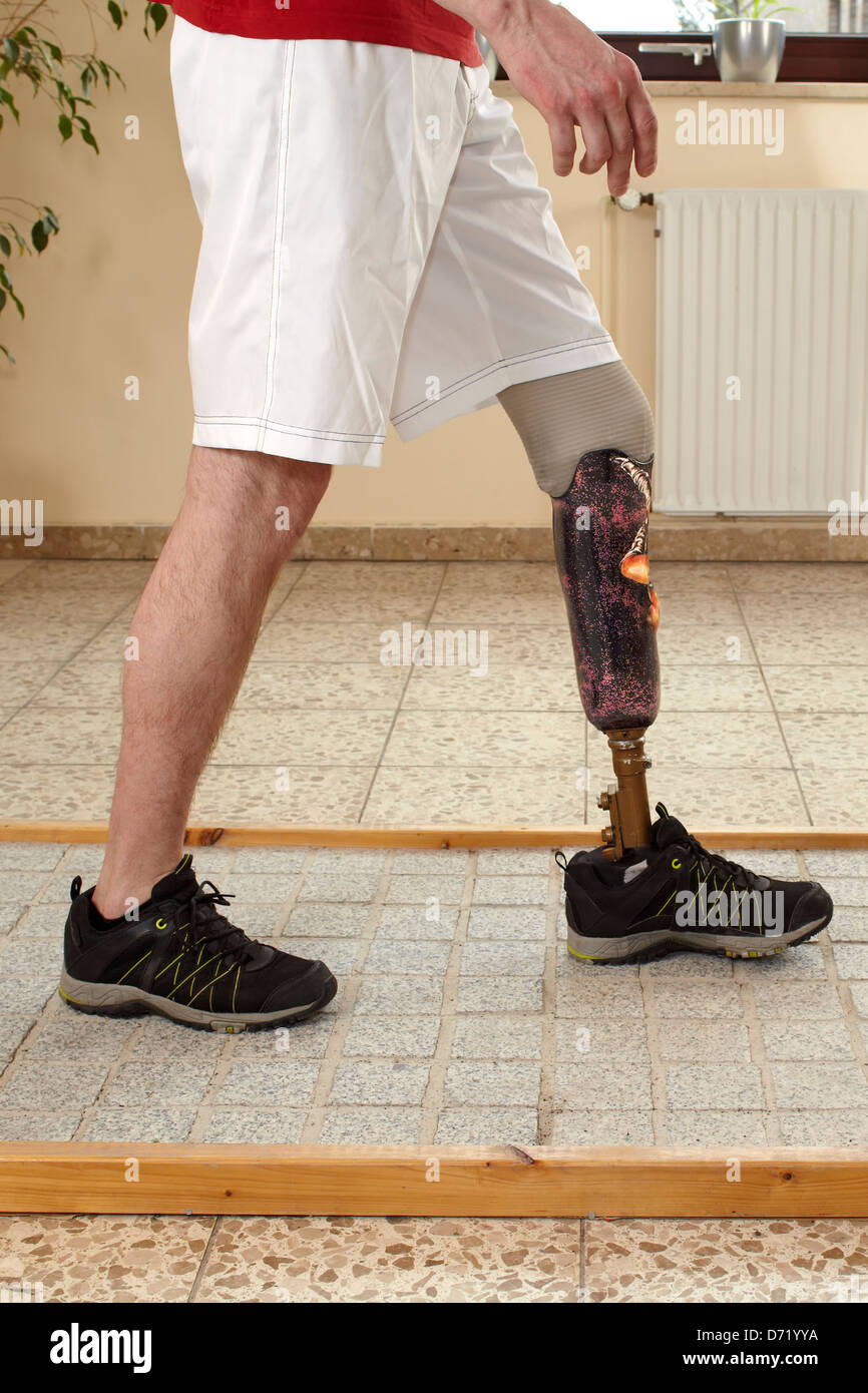 Male prosthesis wearer in training hi-res stock photography and images ...