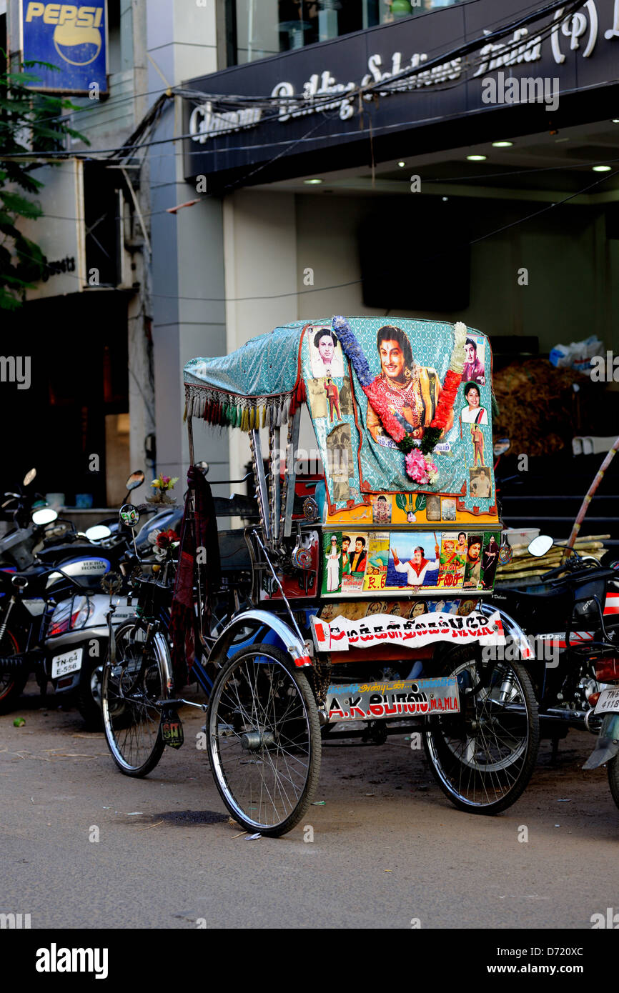 Cycle rickshaw,Bollywood film stars, India Stock Photo - Alamy