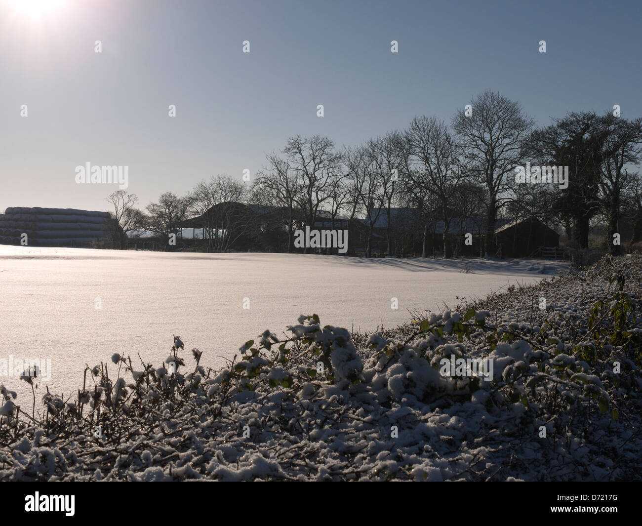 View across snowy fields, Mablethorpe, January 2011 Stock Photo - Alamy