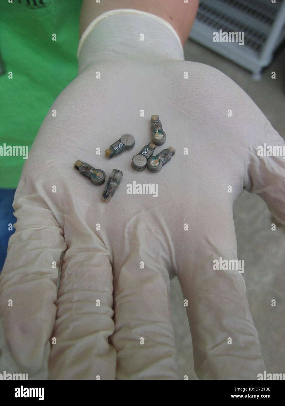 The Acoustic Transmitting Tags (JSATS) developed at PNNL are used for ...